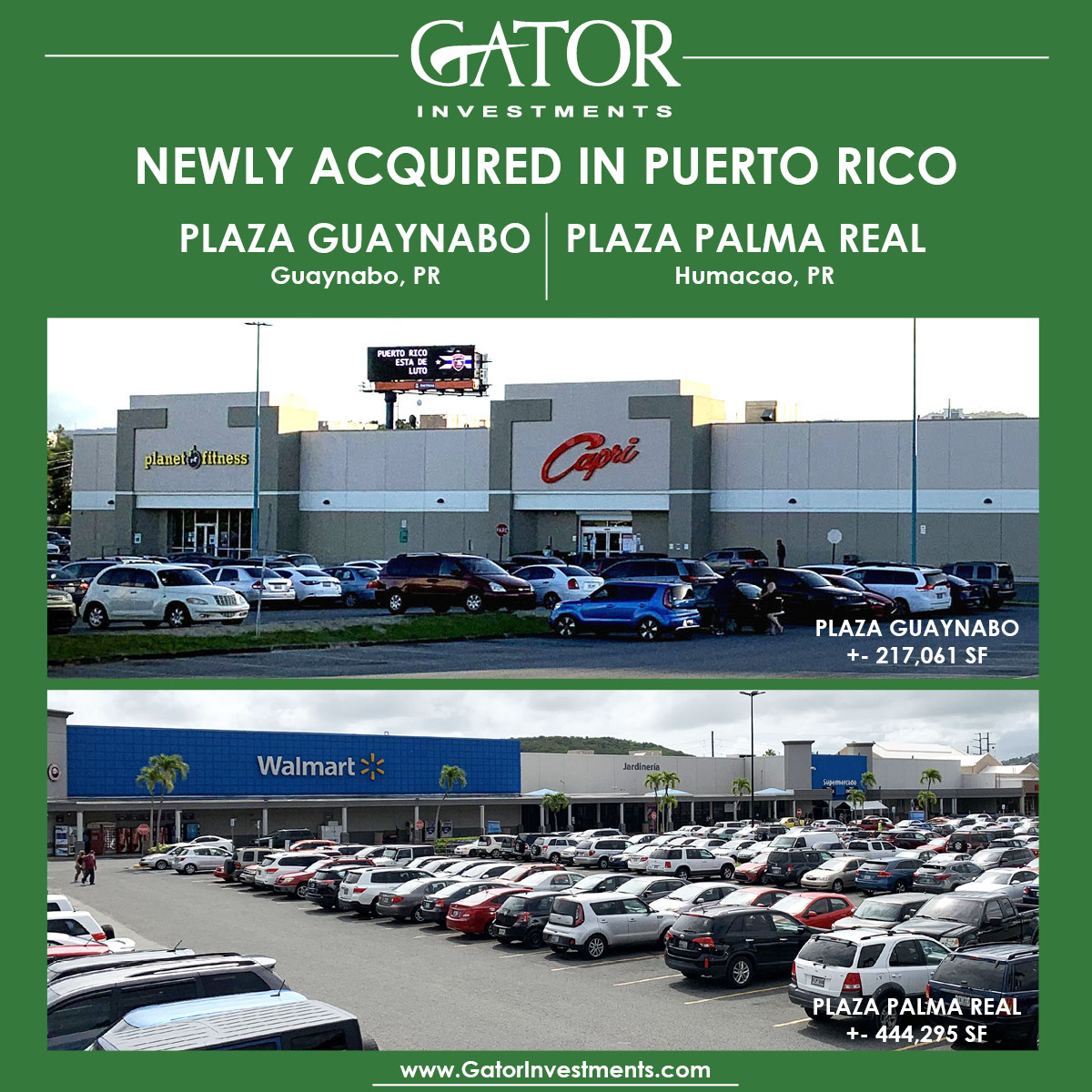 Gator Acquires – Plaza Palma Real in Humacao, PR & Plaza Guaynabo in ...